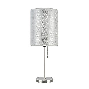 Aspen Creative 40083-8, 1-Pack Set-1 Light Candlestick Table Lamp, Contemporary Design in Satin Nickel, 19 1/2" High, Stars