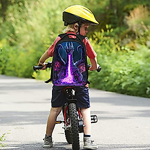 SARA NELL Kids Cool Purple Dragon School Backpack for Boys Girls, Durable Bookbag with 2 Main Compartment, Side Pockets, Kindergarten Elementary Backpack, 15.7 Inches