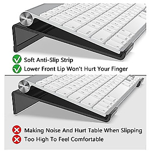 Egchi Computer Keyboard Stand for Desk 78 Keys, 11.8 x 5.1 Inch Keyboard Tray, Black Acrylic Keyboard Riser Lift, Apple Keyboard Holder