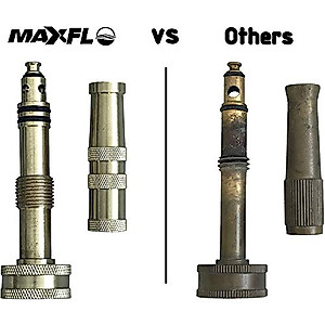 MAXFLO High Pressure Hose Nozzle [2 Pack] Heavy Duty | Brass Water Hose Nozzles for Garden Hoses | Adjustable Function | Fits Standard Hoses, Garden Sprayer, Spray Nozzle, Power Washer Nozzle
