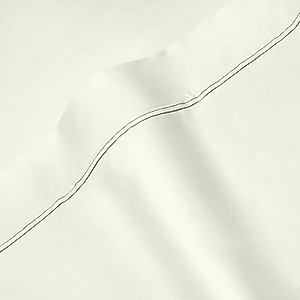 Gold Moon 400-Thread-Count 100% Egyptian Cotton King Size Sheet Set, Super Soft, Breathable, Solid Sateen Finish, 4 Piece Set, 16 Deep Pocket, Ivory