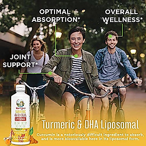 Turmeric & DHA Liposomal & Vitamin C Liposomal Bundle by MaryRuth's | Enhanced Absorption Supplement for Cognitive Maintenance, Mood Enhancement, Joint Health | Vitamin C, Immune Support for Adults
