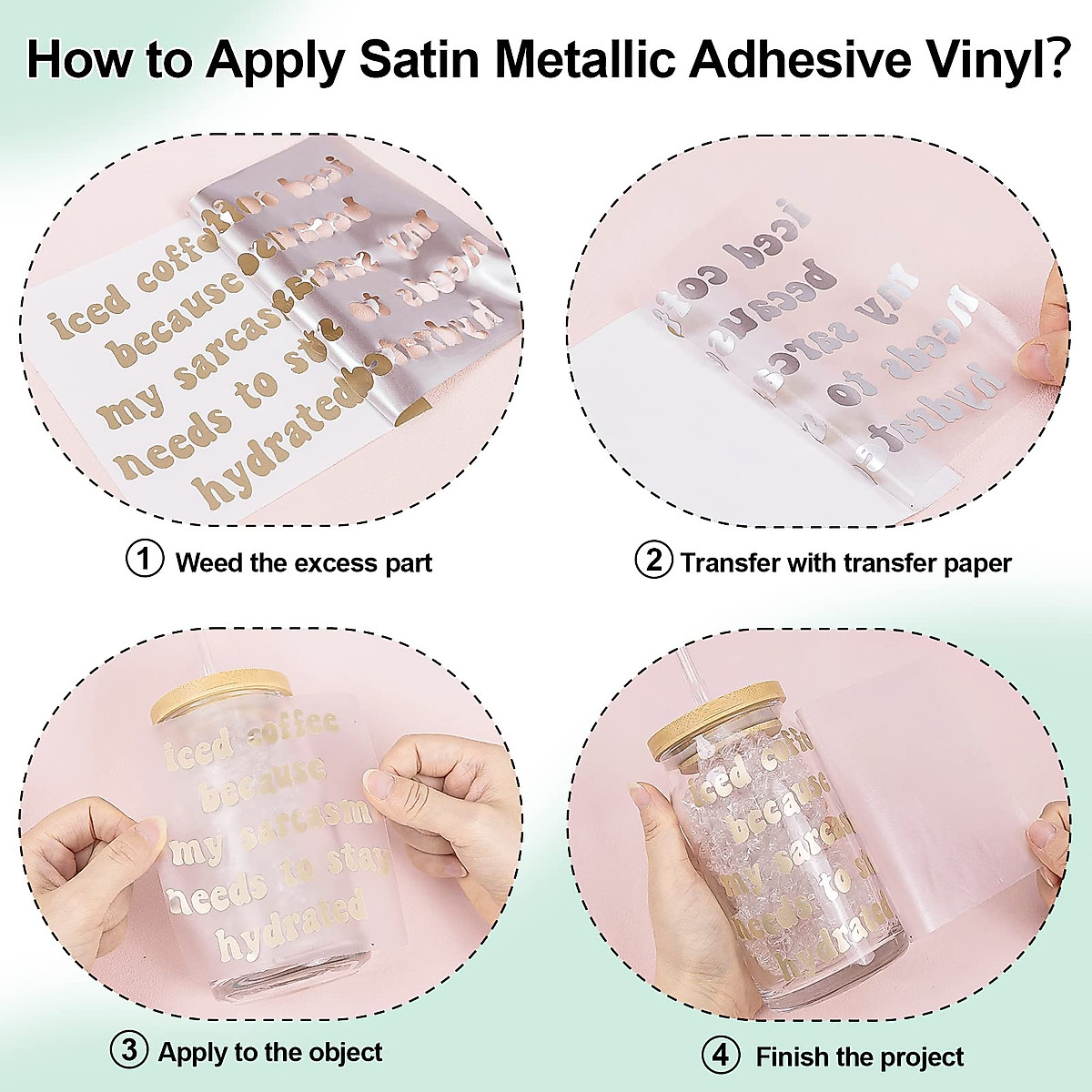 VINYL FROG Matte Metallic Gold Adhesive Vinyl, 12" x6ft Champagne Gold Metallic Craft Permanent Vinyl Roll - Metallic Satin Adhesive Vinyl for Home Decor, Mug, Car and Other Stickers