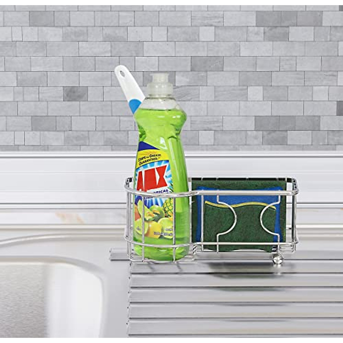 Simple Houseware Kitchen Sponge Holder with Adhesive Hooks