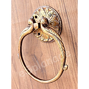 Esplanade 7.5" Inches - Brass Hand Towel Hanger Holder | Hand Towel Hanger Holder | Towel Holder for Bathroom in Twin Peacock Design