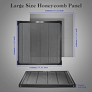 Honeycomb Laser Bed, JICCODA 17.32x17.32x0.87 inch Honeycomb Working Panel for CO2 or Diode Laser Engraver Cutting Machine, Honeycomb Working Table with Aluminum Plate for Table-Protecting