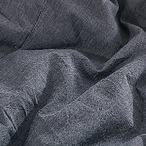 NTCOCO Comforter Set Thin Quilt Summer Lightweight Comforter,100% Washed Cotton,Machine Washable,Soft Comfy Breathable Can Sleep Naked (Grey, Queen)