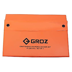 Groz 01493 8" Caliper Set, 2 piece, Inside and Outside with Spring Divider