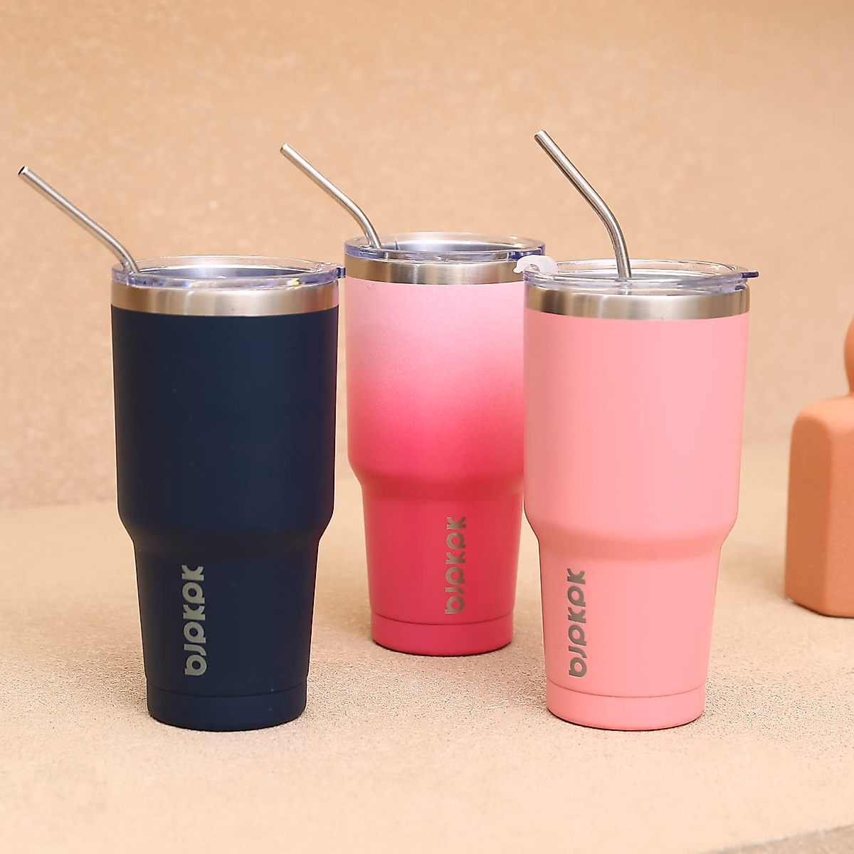 BJPKPK 30oz Tumbler Stainless Steel Double Wall Vacuum Insulated Mug with Straw and Lid for Women and Men,Oasis