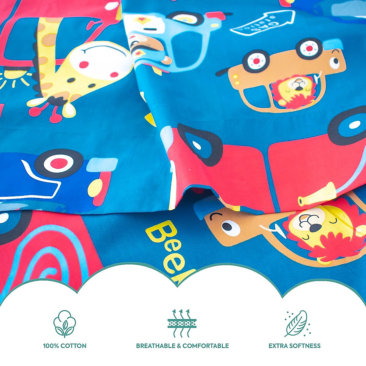 Nikki Peter 100% Cotton Kids Bedsheet Sets for Boys and Girls, Marine Life Dolphin Turtle Whale Crabs Jelly Fish Twin Sheets, Aquatic Twin Bedding, Easy Care Super Soft 2PC Set - OEKOTEX Certified