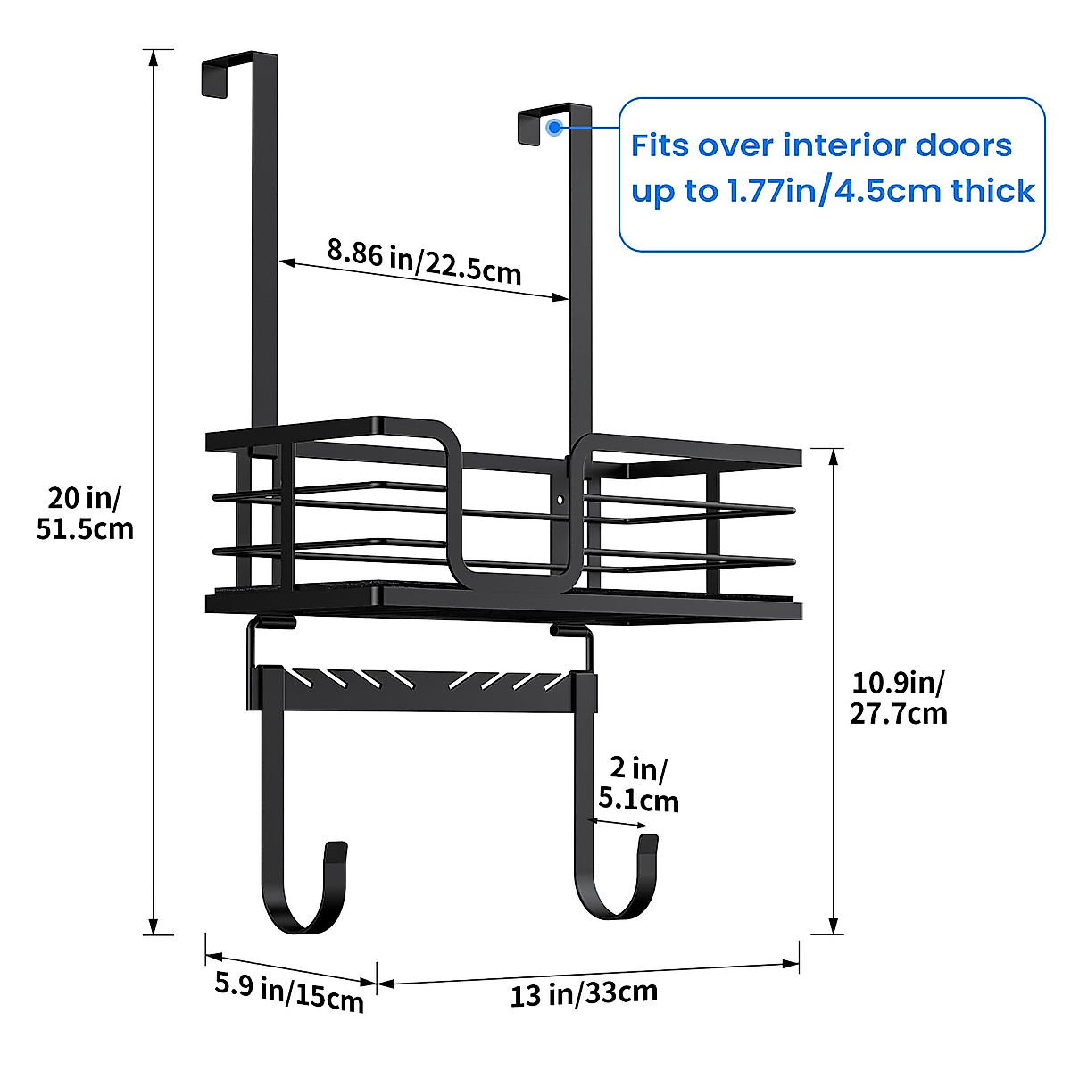 TJ.MOREE Over The Door/Wall Mount Ironing Board Hanger, Laundry Room Iron and Ironing Board Caddy Storage for Water Mister, Fabric Sprays, Laundry Detergent
