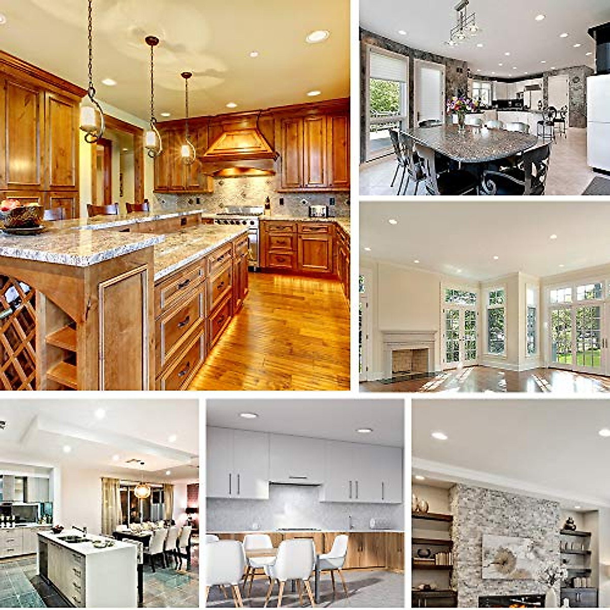 12 Pack 5/6 Inch 5CCT LED Recessed Downlight, Can Lights with Baffle Trim, Wet Rated, E26 Base, 10.5W=85W, CRI 90, Dimmable, Simple Retrofit Installation, Energy Star & ETL Listed