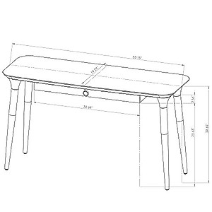 Manhattan Comfort HomeDock Modern 1 Drawer Home Office Desk Table with Organizer Compartment, Off White/Cinnamon