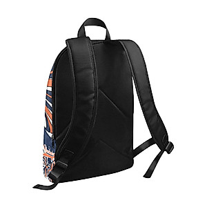 CUXWEOT Personalized Cheer Navy Blue Orange Cheerleader Backpack with Name Custom Travel Bag for women Men