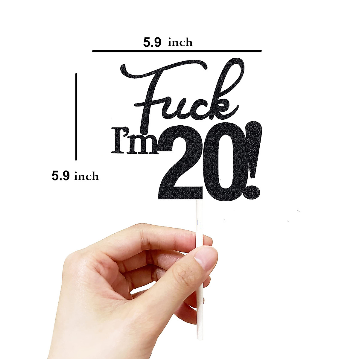 Birthday Cake Toppers-Black Glitter, Twenty Cake Topper, 20 cake topper, 20th birthday decorations,20th Birthday Cake Topper, 20 Decorations for Cake, 20 Birthday Decorations