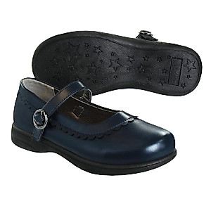 French Toast Girls Mary Jane Shoes School Kids Uniform Flats Ballet Strap Dress Flats (Navy) (Size 2 Big Kid)