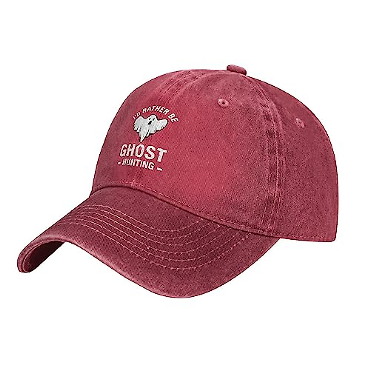 Id Rather Be Ghost Hunting Hat for Men Baseball Hat Cool Hats Red