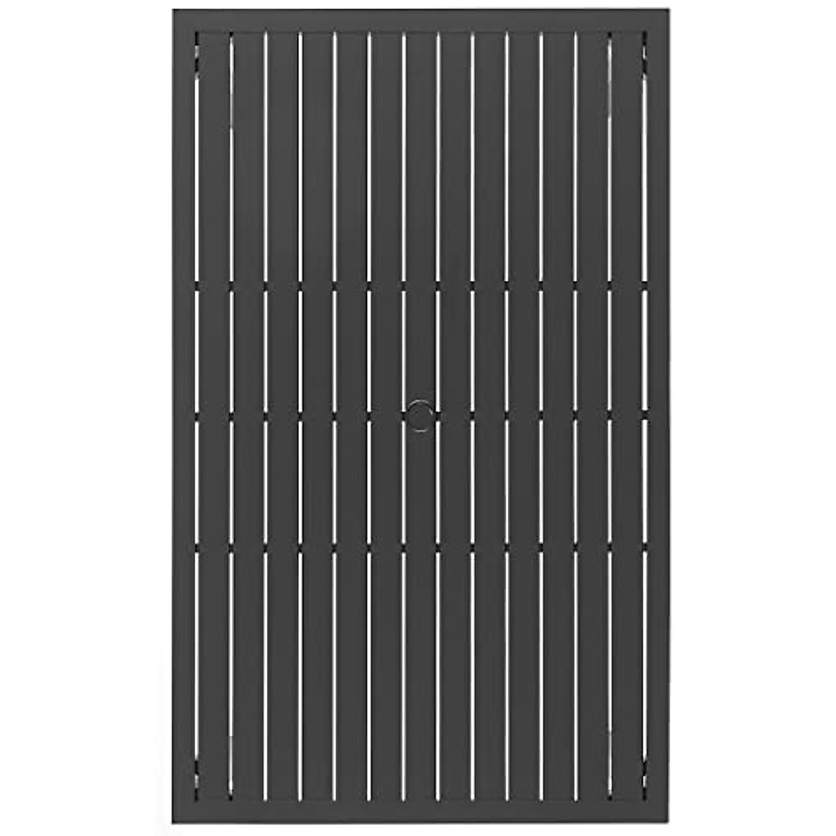 Crosley Furniture Hansen 6-Person Rectangular Outdoor Dining Table with Umbrella Hole for Outside Patio, Matte Black