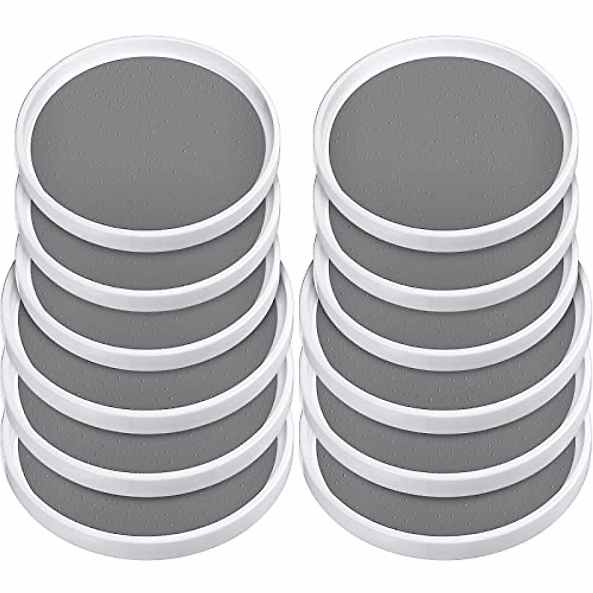 12 Pack Lazy Susan Turntable Organizer Cabinet for Cabinet 12 Inch Non Slip Lazy Susan Organizer 10 Inch Rotating Spice Rack Organizer Lazy Susan Turntable for Kitchen Countertop Cabinet Pantry