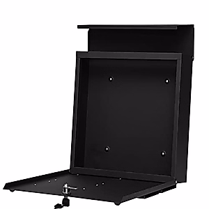 xhlokk Wall Mount Mailboxes, Modern Locking Wall Mailbox for Outside, Galvanized Steel and Aluminum Metal Mail Boxes for House with Key Lock Large Capacity, Matte Black