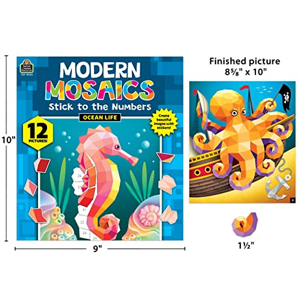 Teacher Created Resources Ocean Life Modern Mosaics Stick to The Numbers