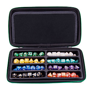 SIQUK Green EVA Dice Case with Detachable Tray and Handle for Dungeons & Dragons and Other RPG Games