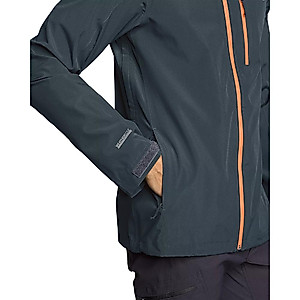 Eddie Bauer Men's Cloud Cap Stretch 2.0 Rain Jacket, Waterproof, Black, Small