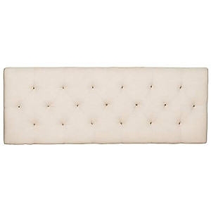 Safavieh Home Collection Rocha French Brasserie Tufted Beige and Rustic Oak 19-inch Wood Bench