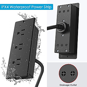 Conference Recessed Power Strip Socket Waterproof,Conference Table Power Strip,Waterproof Furniture Recessed Power Strip,Flush Mount Power Strip with 3 Outlets,6ft Extension Cord with Flat Plug