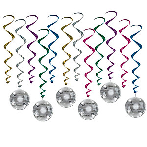 70's Party Decorations Set - Disco Fever Banner, Table Cover, Disco Ball Whirls, Retro Silhouette Cutouts – 70s Party Decorations and Soul Train Party Theme Decorations