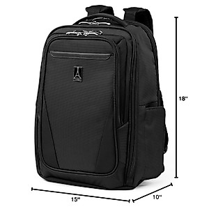 Travelpro Maxlite Lightweight Laptop Backpack, Fits up to 15 Inch Laptop and 11 Inch Tablet, Water Resistant, Men and Women, Work, School, Travel, Black, 18-Inch