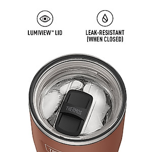 THERMOS ICON SERIES Stainless Steel Cold Tumbler with Slide Lock, 24 Ounce, Saddle