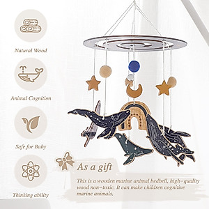 Baby Nursery Mobiles | Baby Mobile for Crib | Handmade Nursery Crib Mobile | Ocean Whale Theme Hanging Decor for Boys Girls Bedroom Cot Cabin (Blue Whale)