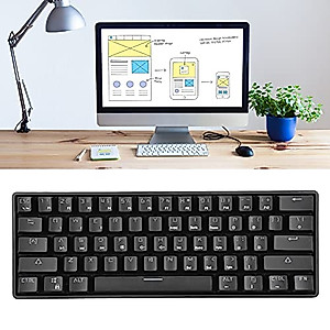 01 Gaming Keyboard, Variety of Backlight Effects and Dynamic RGB Modes with 61‑Key Mechanical Axis Backlit Keyboard for Home for Office