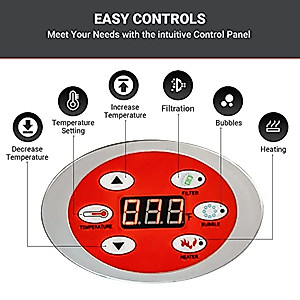 #WEJOY AquaSpa Portable Hot Tub 61X61X26 Inch Air Jet Spa 2-3 Person Inflatable Square Outdoor Heated Hot Tub Spa with 120 Bubble Jets,Grey