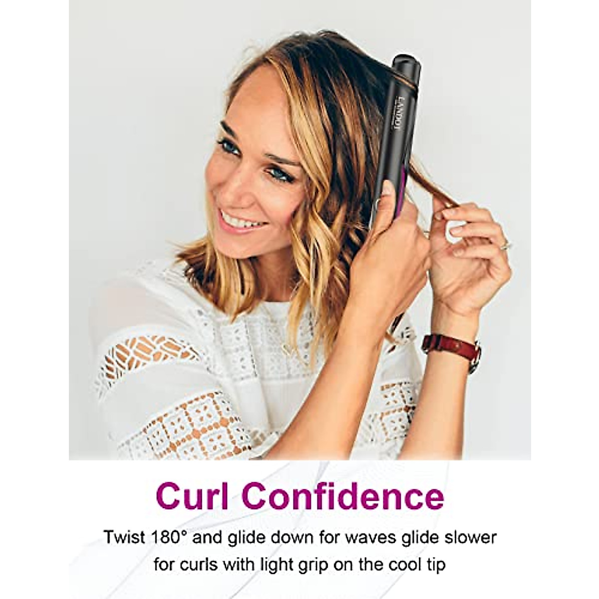 LANDOT Hair Straightener and Curler 2 in 1, Twist Flat Iron Curling Iron for Curl/Wave or Straighten