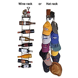 Bath Towel Rack in Bathroom. Wine Racks in Kitchen. Wall Mounted Shelves for Towels hat Organization. Great Decor Accessories. Metal Hooks. 3 Pieces. Premium Presents Brand. (Black)