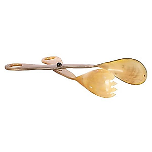Hand crafted Natural Material Horn Salad Servers Ergonomic Scissors Shape Buffet Tongs Buffet Party Catering Serving Tongs Salad Tongs Cake Tongs Bread Tongs Kitchen Tongs