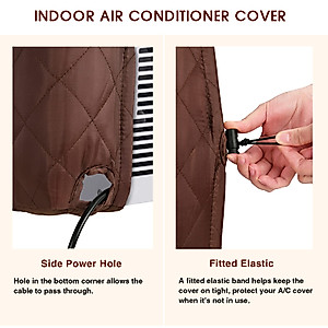 KylinLucky Indoor Air Conditioner Cover AC Cover for Inside Window Unit 21 x 15 x 3.5 inches(L x H x D),Brown