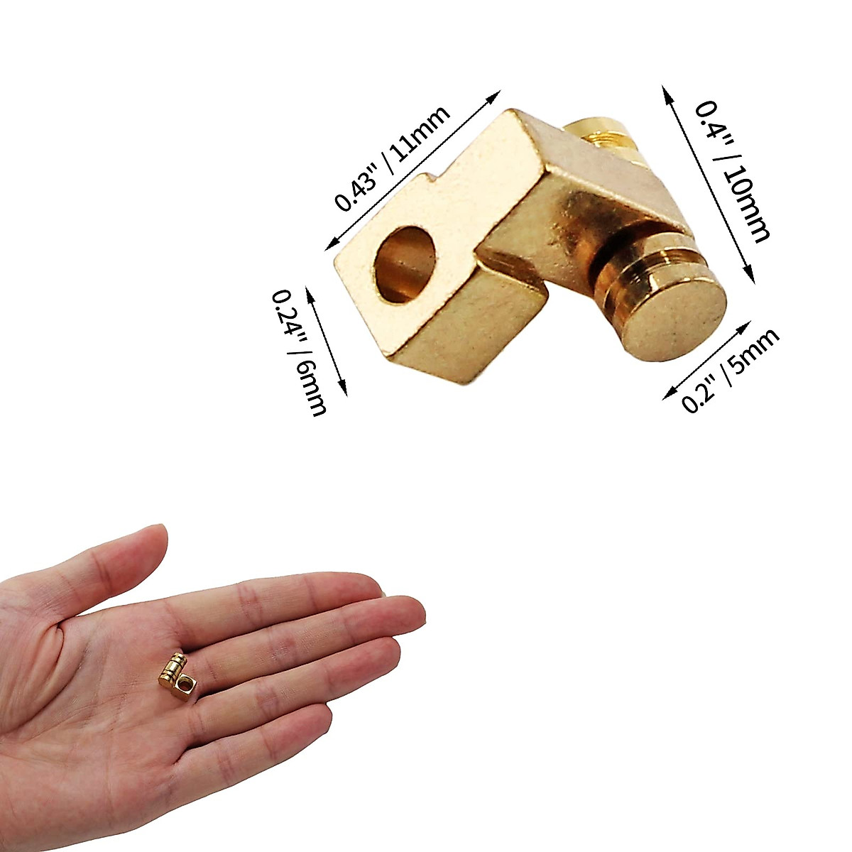 Jersvimc 2 Pcs Guitar Roller String Tree, Gold String Tree Retainer Telecaster String Guide Bass String Retainer Screw for Tele Start(Brass)