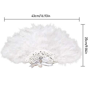 Feather Fans for Wedding White Bride Hand Held Wedding Lace Fan Dance Handmade Hand Fans Abanicos para Boda Wedding Decorations