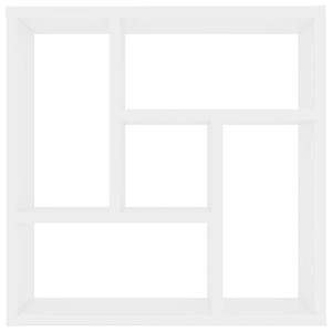 Queen.Y Floating Shelves, Wall Mounted Cube Storage Shelf with 5 Compartments, Storage Display Shelf Decor Fruniture, Wooden Wall Shelf, White