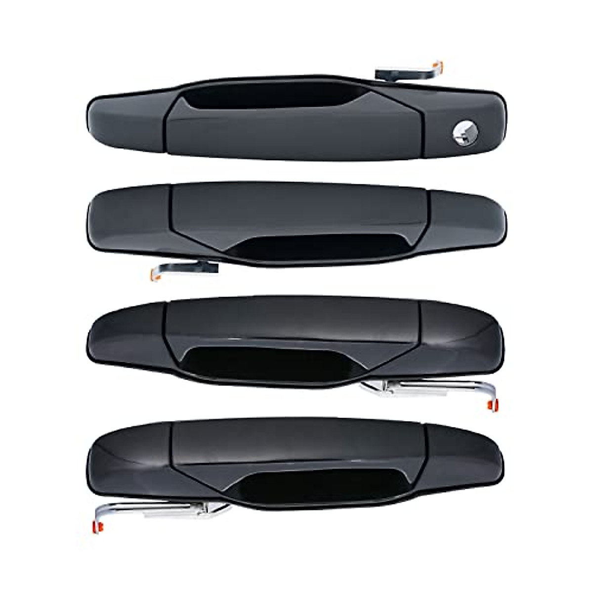 DEAL AUTO ELECTRIC PARTS 4pcs Left+Right Front+Rear Side Black Exterior Door Handles Compatible With 07-13 Avalanche/Silverado/Sierra New Body Crew Cab 07-14 Suburban/Tahoe/Yukon/XL/Escalade/ESV/EXT