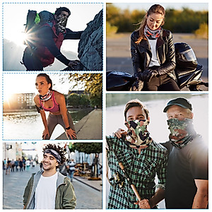 Didaey 60 Pcs Neck Gaiter Bulk for Men Women Balaclava Face Mask Coverings Seamless Headwear Bandana UV Protection Neck Scarf(Camouflage Pattern)