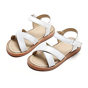 Otter MOMO Girls Sandals Open Toe Princess Flat Sandals with Ruffle Size 7 Summer Sandals