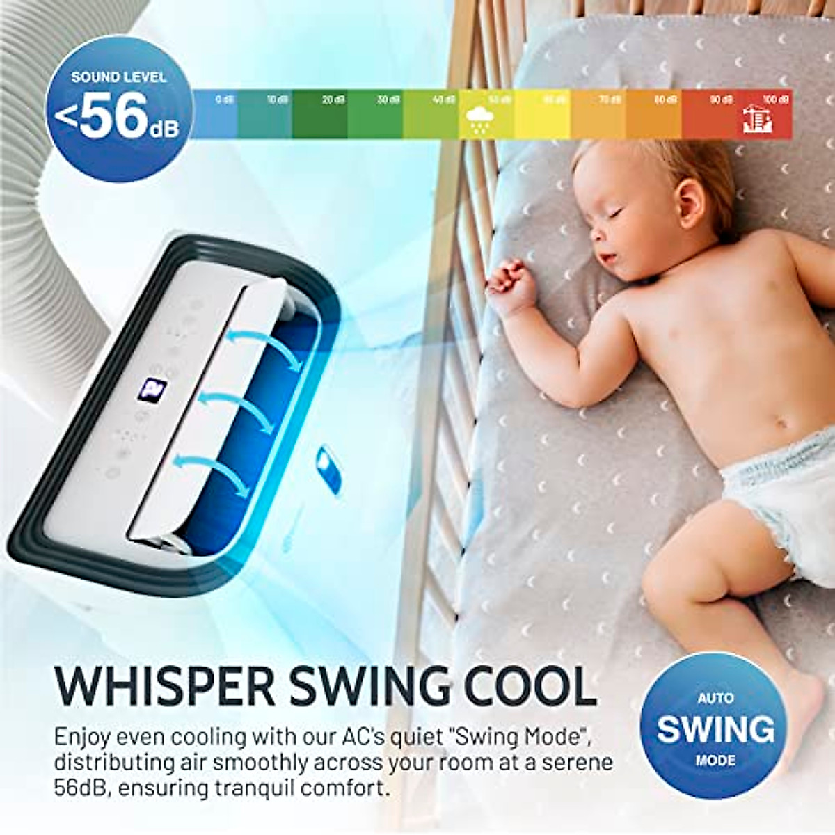 ROLLICOOL 14,000 BTU 4-in-1 Portable Air Conditioner - Cools up to 700 sq ft - Alexa-Ready App, Dehumidifier & Fan, 24 Hour Timer w/Sleep, Dual-Band Wi-Fi