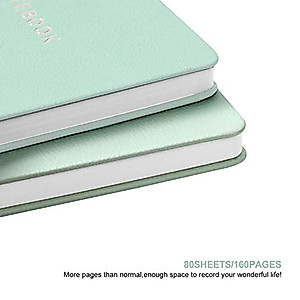 A5 Classic Notebook Journal, 5.6 X 8.1 inches,Hard Cover,160 Premium Thick Pages,Fine PU Leather, College Ruled Notebook with Pen Holder,1 Ribbon Bookmark for Journaling Writing Note and Planner