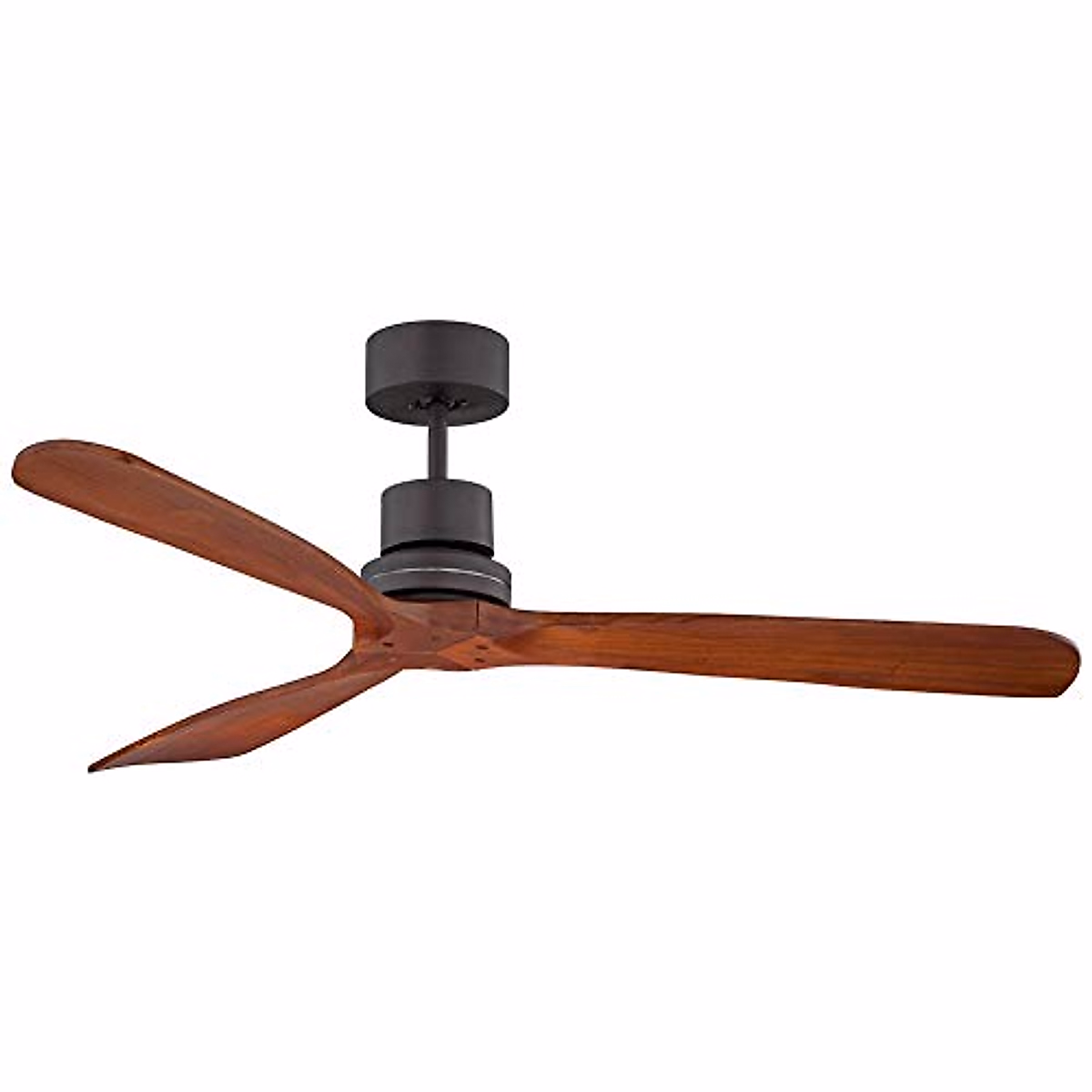 Casa Vieja 52" Delta-Wing Rustic Farmhouse 3 Blade Indoor Outdoor Ceiling Fan with Remote Oil Rubbed Bronze Walnut Solid Wood Damp Rated for Patio Exterior House Home Porch Gazebo Garage