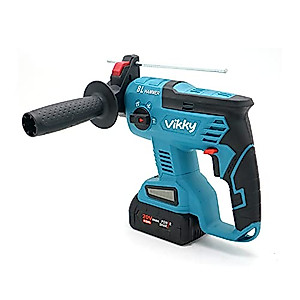 Vikky 20V SDS Plus rotary hammer drill, brushless cordless demolition hammer kit, with 4.2Ah battery and charger, 4 functions, suitable for drill bits, point/flat/U-shaped chisels