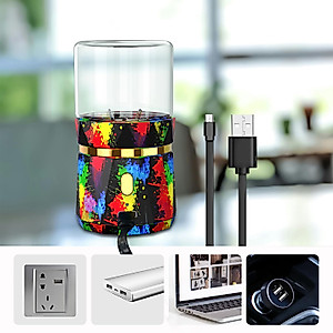 Electric Herb Grinder Portable Mini Spice Crusher Grinders with 2PCS 1.7oz/50ml Glass Jar Herb Chamber USB Rechargeable Automatic Herbal Grinder